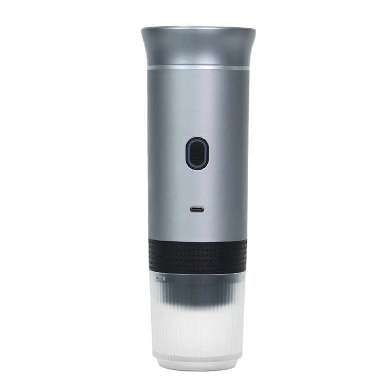 Metallic Silver Portable Espresso Coffee Machine – TG